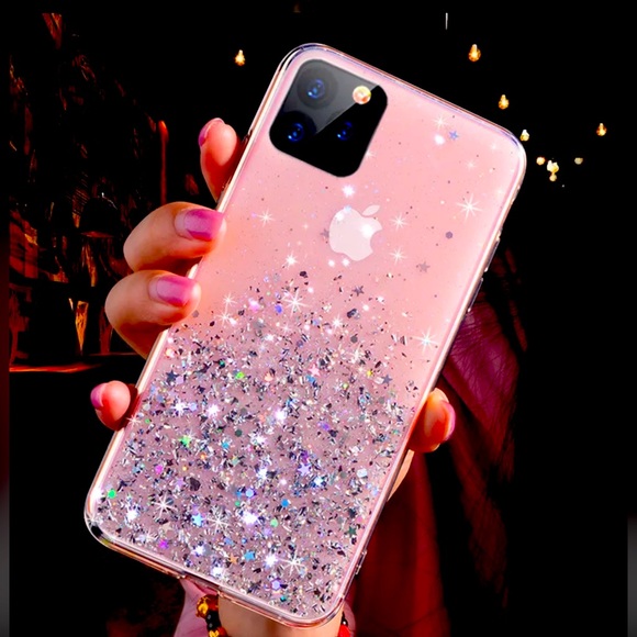 Accessories | Silicone Glitter Sparkling Pink Transparent Case For ...